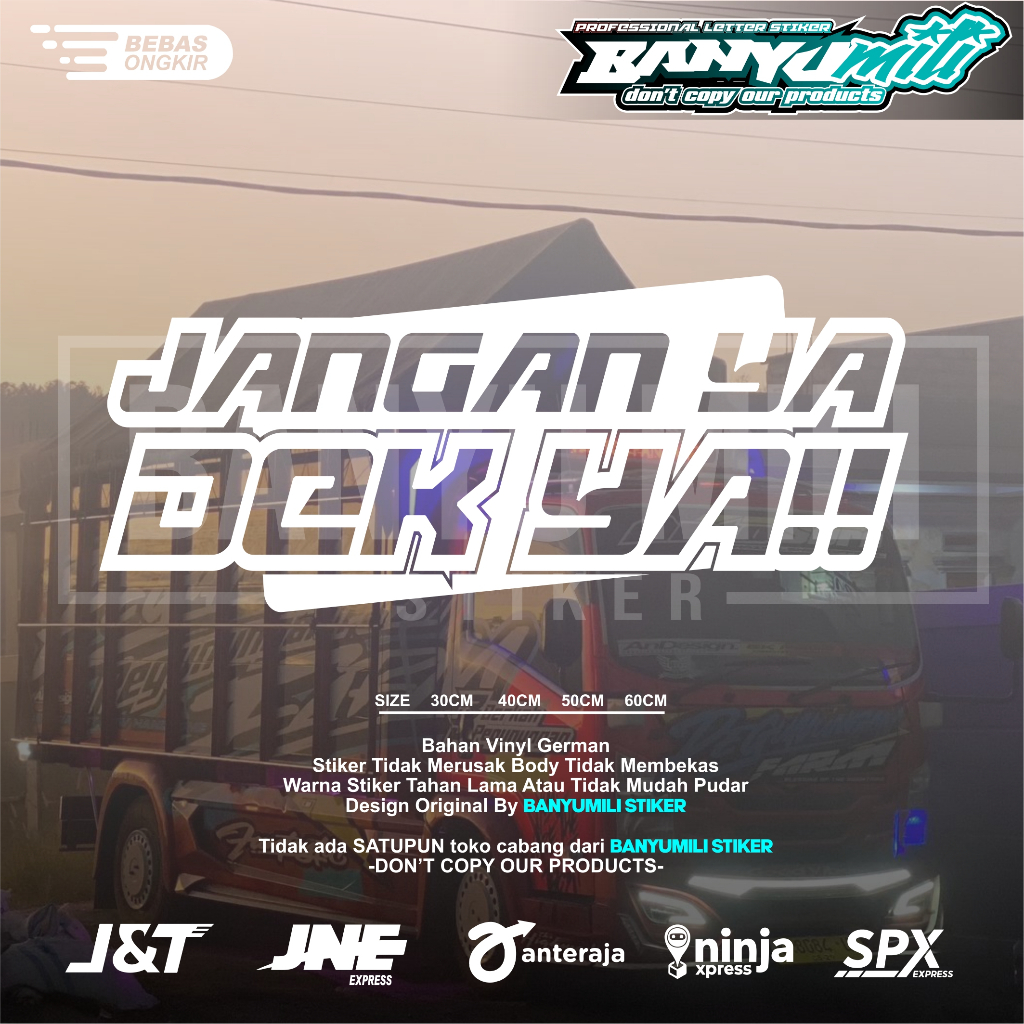 Jual Stiker viral jangan ya dek ya cutting variasi kaca mobil pickup ...