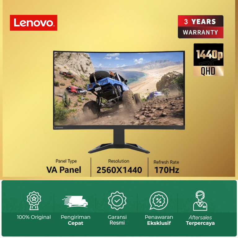 Jual Monitor LED Lenovo G32qc-30 Gaming - Curved QHD 170Hz 32" Inch ...