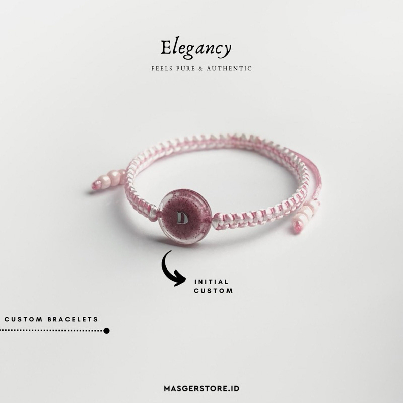 Jual [Glow] Gelang Initial Custom Glow In the Dark Gelang Couple ...