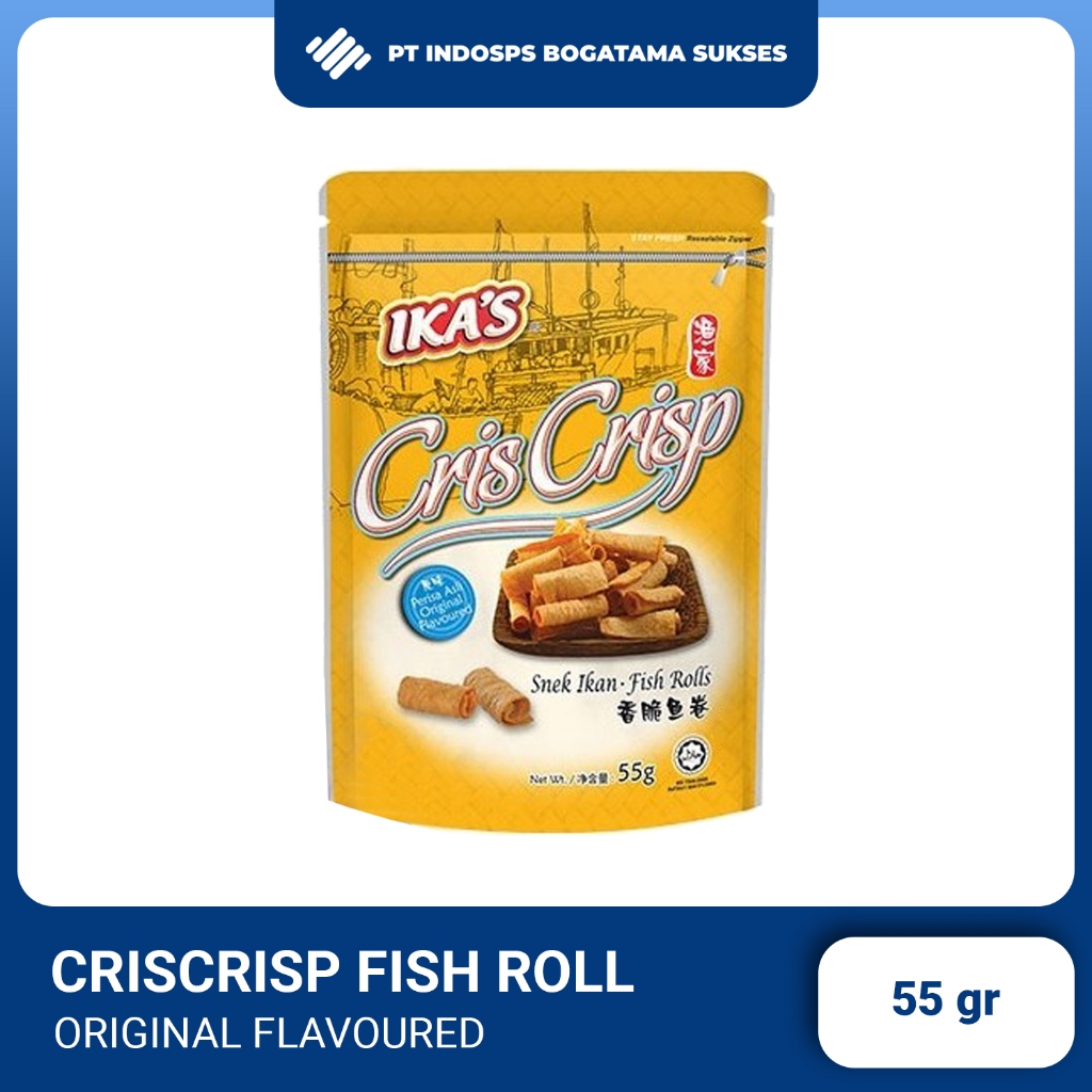 Jual Ika's Cris Crisp Fish Rolls Original Flavour 55gr | Snack Ikan ...