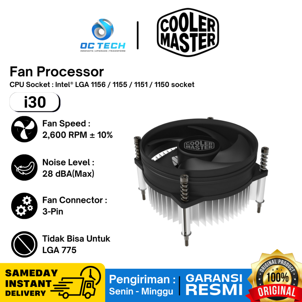 Jual Cooler Master i30 Fan Processor CPU Cooler Intel LGA 115X 1150 ...