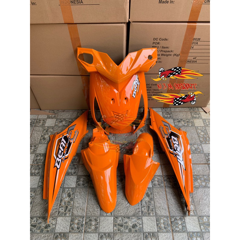 Jual COVER FULL BODY HALUS HONDA BEAT KARBU OREN/ORANGE 2008-2012 ...