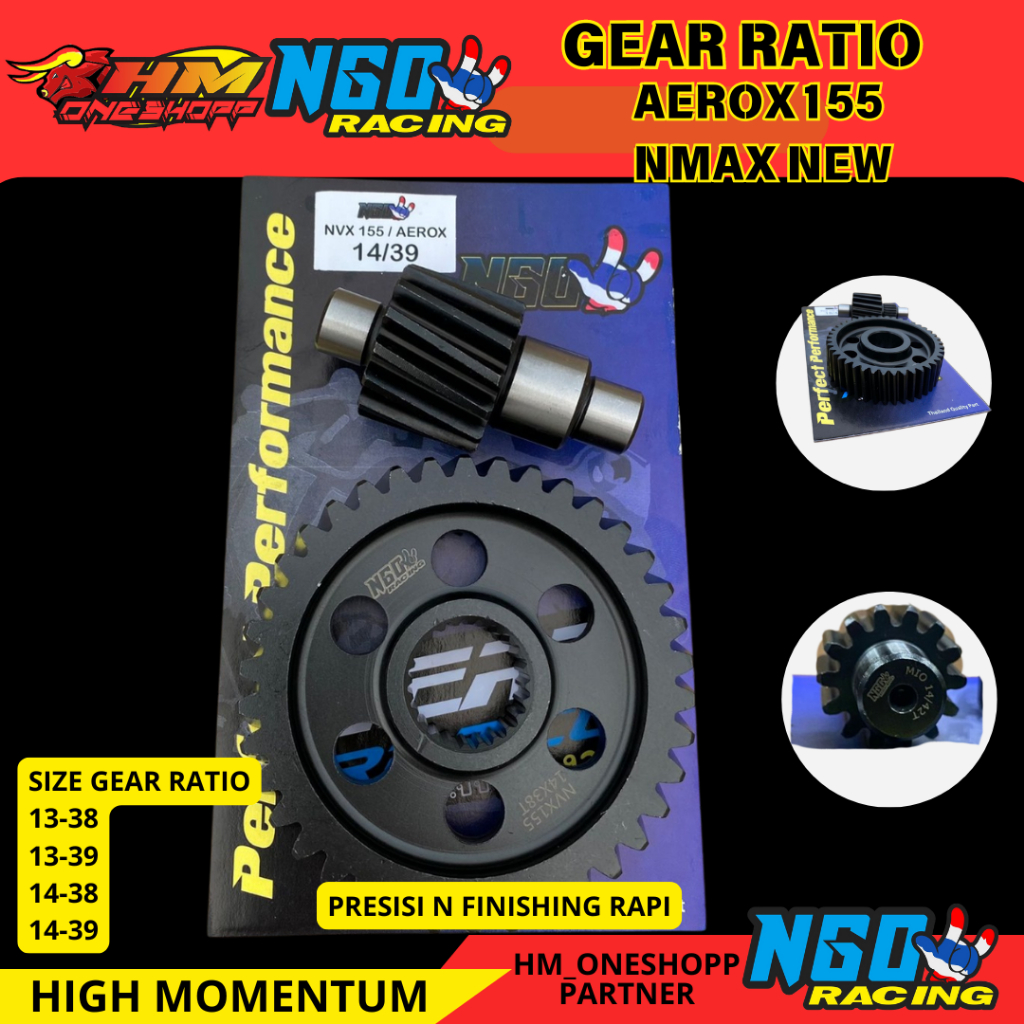 Jual gear rasio ngo racing nmax new aerox 155 lexi thailand part gigi ...