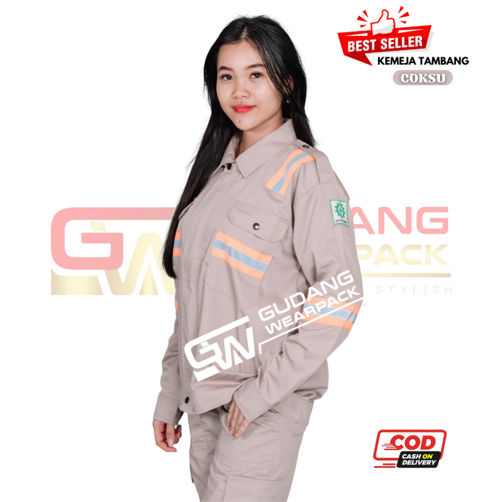 Jual Wearpack Atasan Warna Coksu skotlet orange (baju kerja) - gudang ...