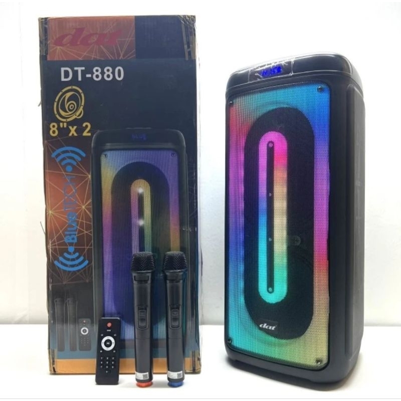 Jual Speaker Portable Wireless Dat DT 880 Original 2x 8 inch Bluetooth ...