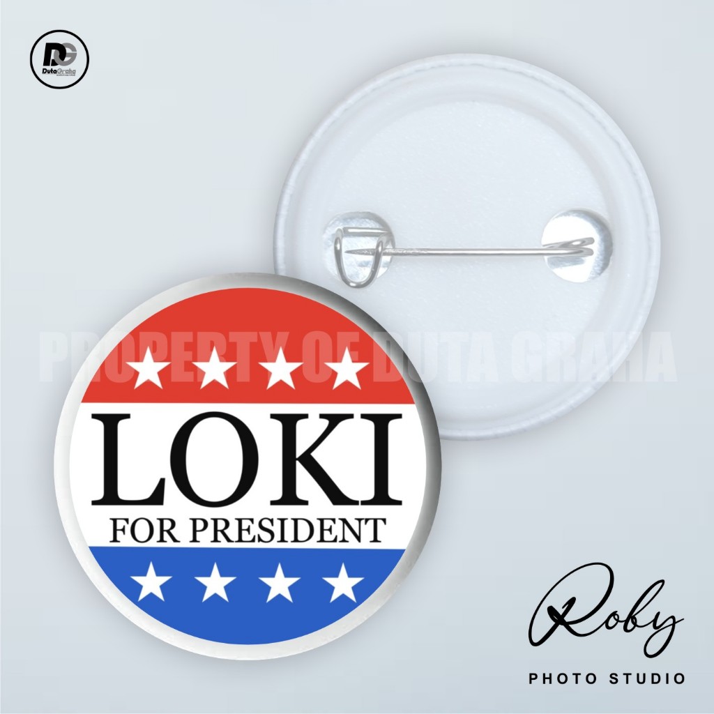Jual [PIN PRESS] LOKI FOR PRESIDENT Pin Bros Aksesoris Souvenir MARVEL ...