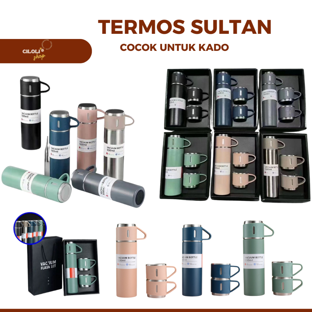 Jual TERMOS SULTAN VACUM FLASK SET GIFT BOX HAMPERS 500ml // TUMBLER ...