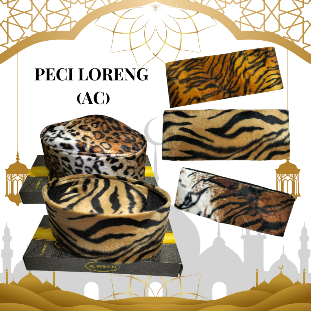 Jual Peci Songkok Macan Loreng tinggi 10 cm Pria dan Anak anak | Shopee ...