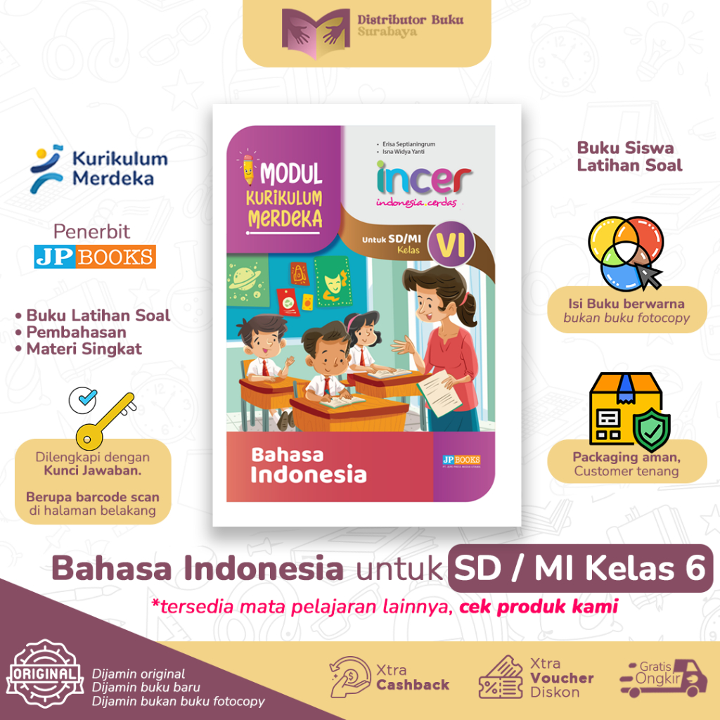 Jual Buku Latihan Soal Siswa + Pembahasan Materi (Plus Kunci Jawaban) Incer Bahasa Indonesia Sd ...