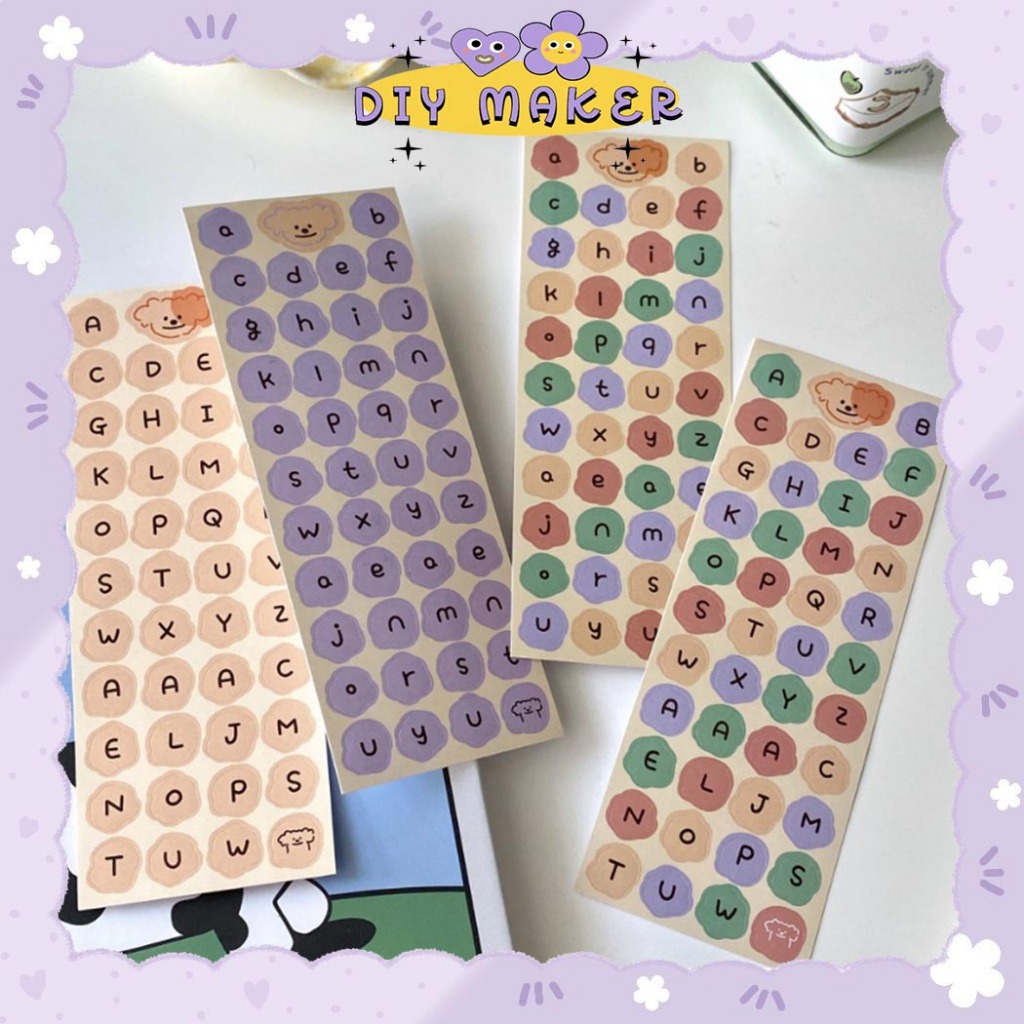 Jual DM Stiker Alphabet Abjad Huruf Lucu Bear Sticker Huruf Perekat ...