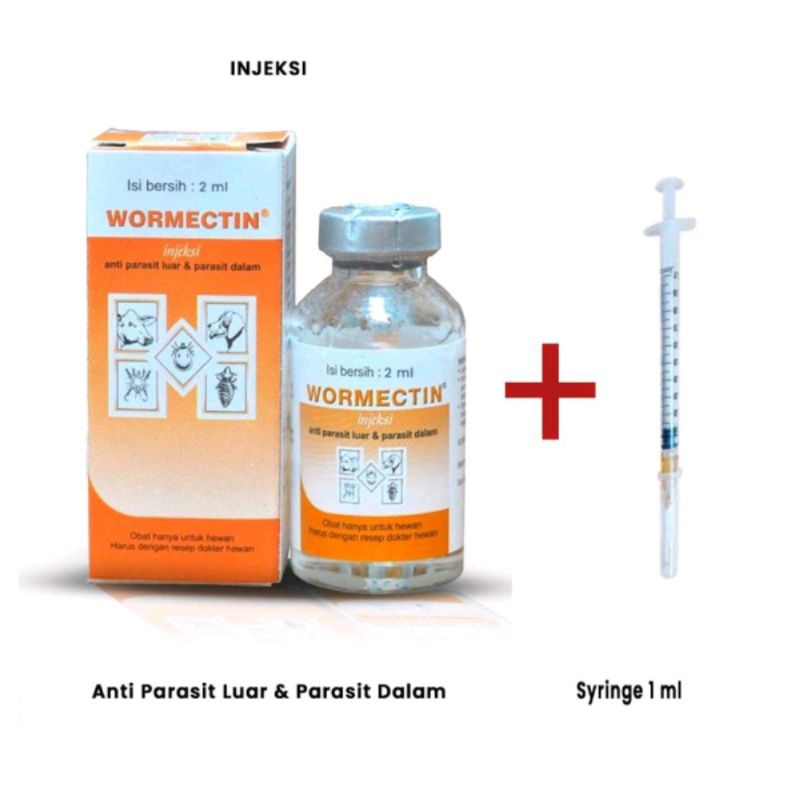 Jual WORMECTIN 2ml Anti Scabies Hewan Obat Anti Kutu,Kudis,Parasit Dan ...