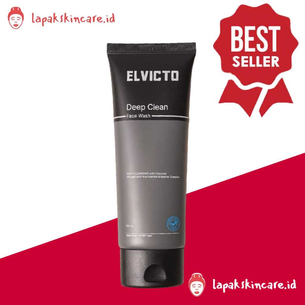 Jual ELVICTO DEEP CLEAN FACE WASH 100ML BPOM SABUN WAJAH PRIA | Shopee Indonesia