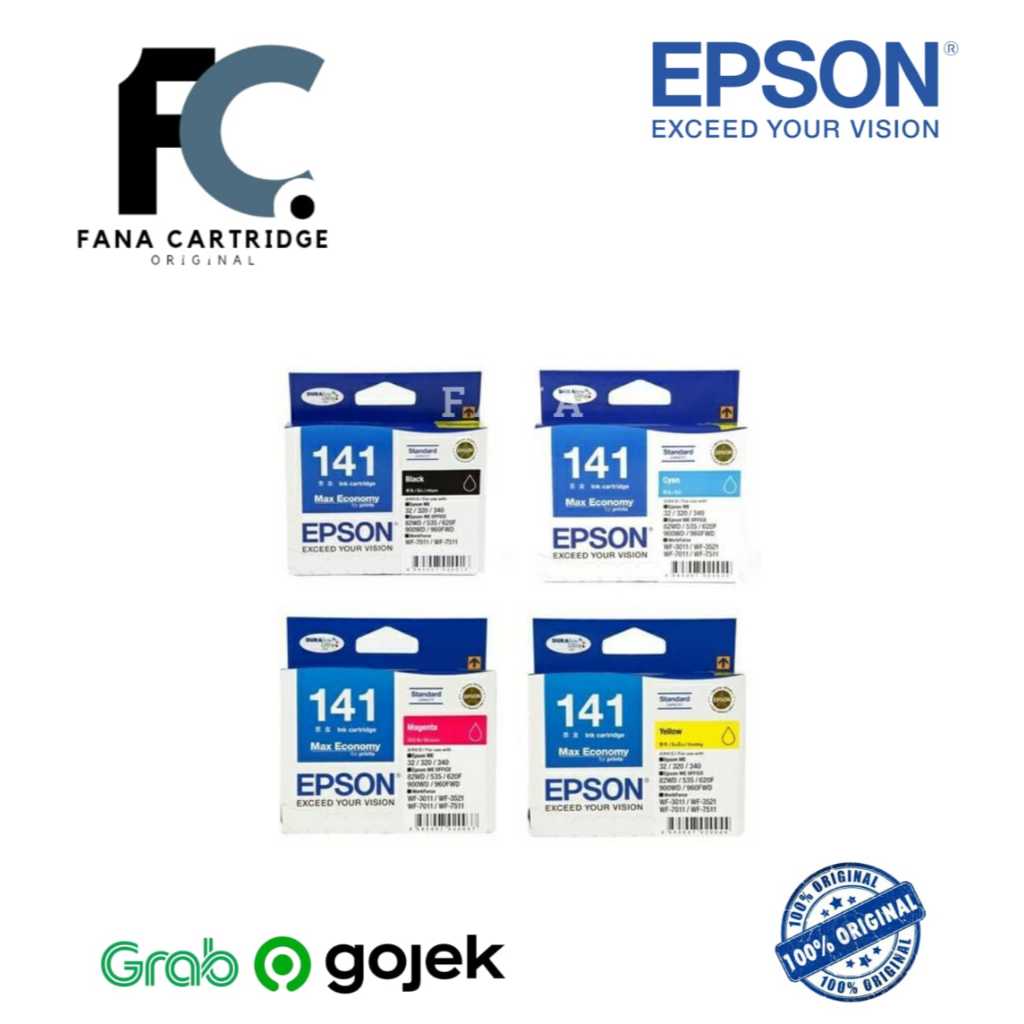 Jual Tinta epson 141 black cyan yellow magenta original | Shopee Indonesia
