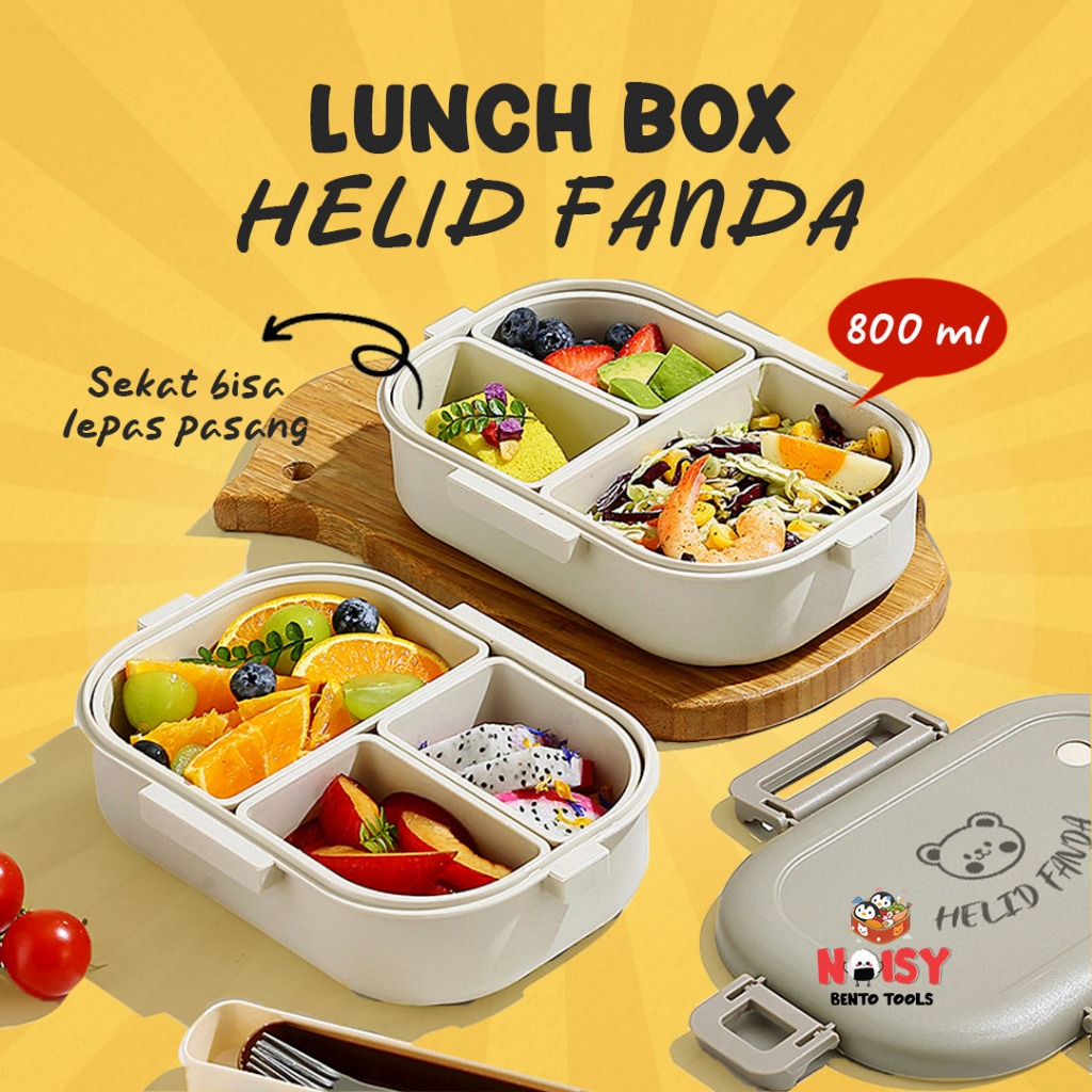 Jual LUNCH BOX KOTAK MAKAN HELIDFANDA WITH COMPARTEMENT | Shopee Indonesia