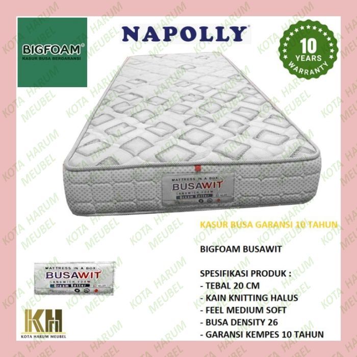 Jual kasur busa bigfoam busawit sandwich foam tebal tinggi 20 cm cover ...