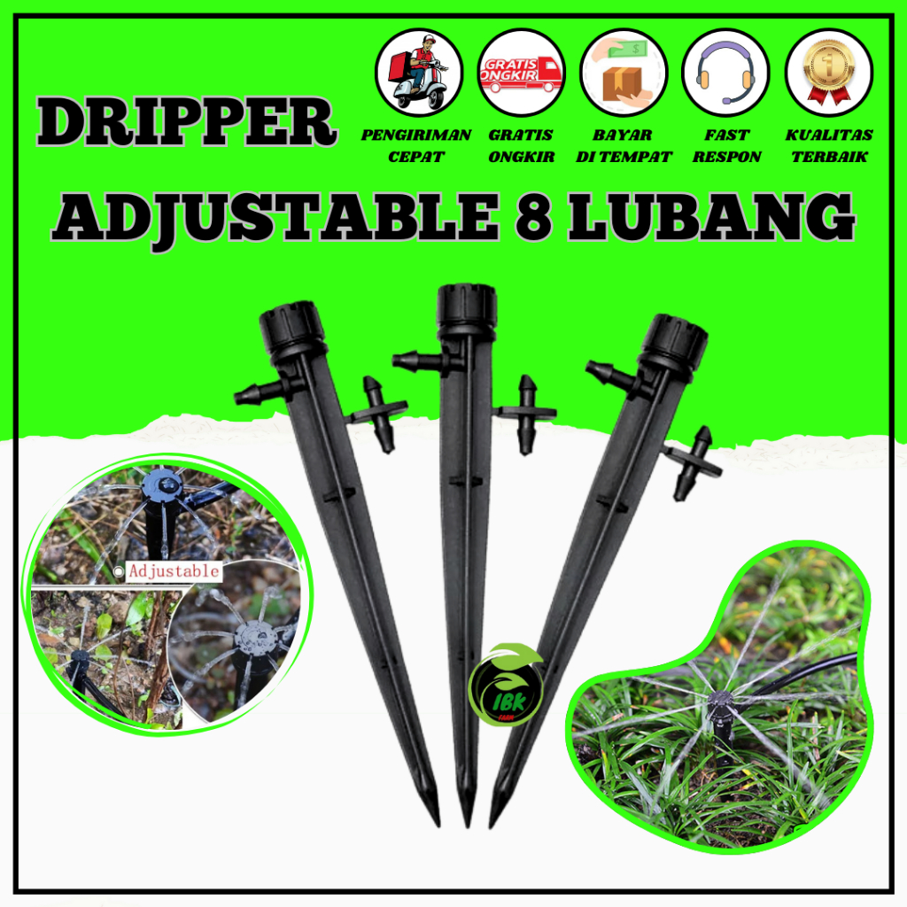 Jual 10 PCS DRIPPER ADJUSTABLE 8 ARAH DRIP STICK ALAT SIRAM AIR ...