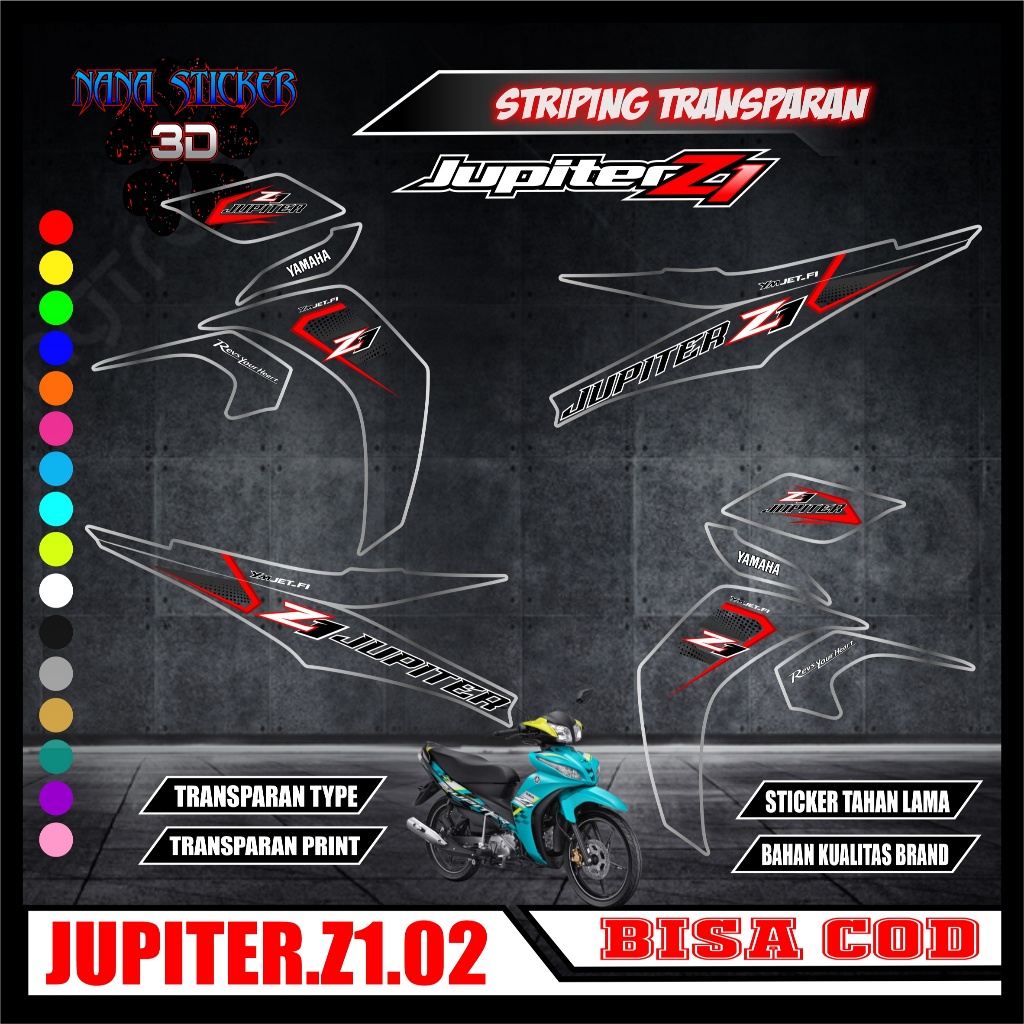 Jual Striping TRANSPARAN YAMAHA JUPITER Z1 Variasi Stiker Sticker list ...