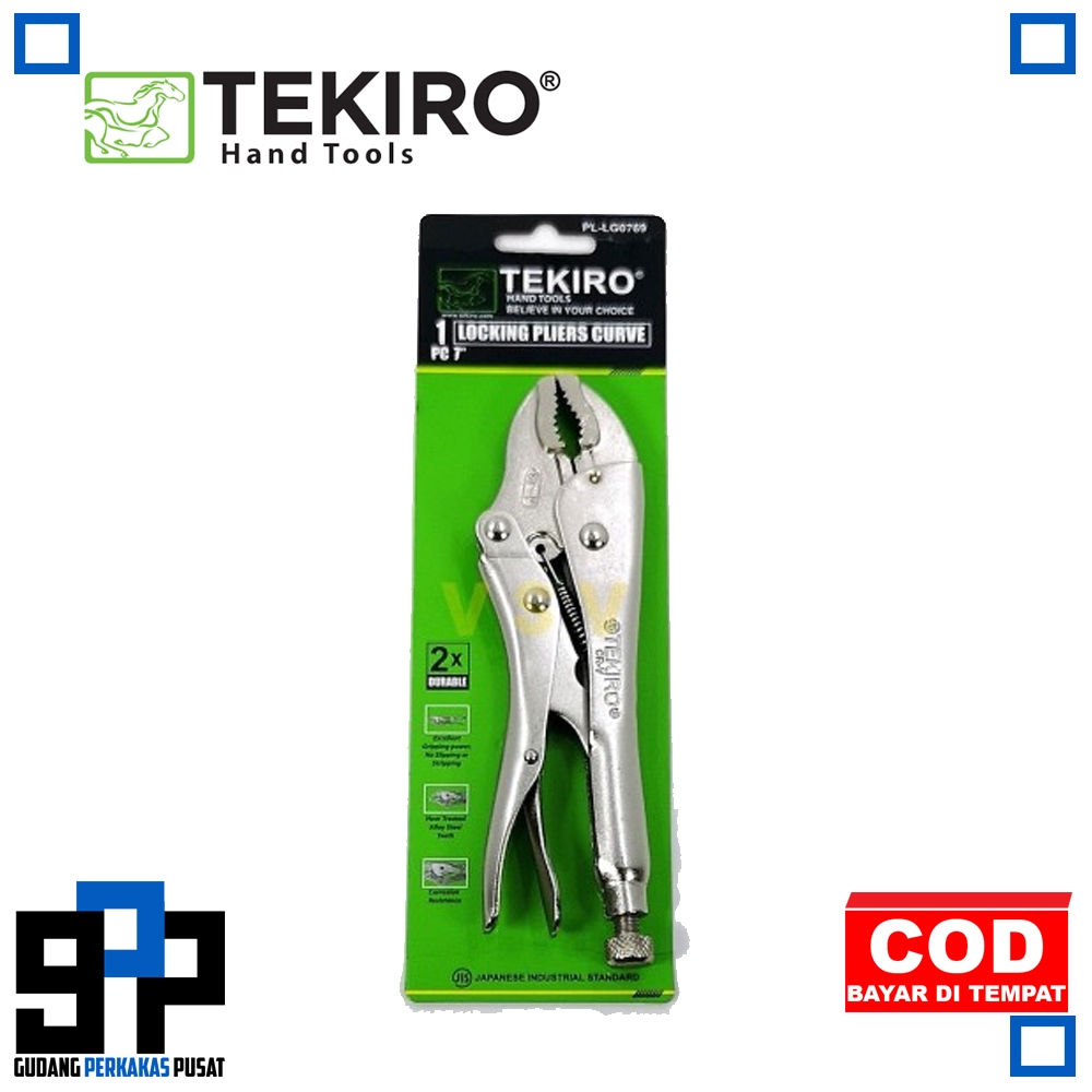 Jual TEKIRO Tang Buaya Bengkok / Tang Jepit / Locking Grip Pliers ...