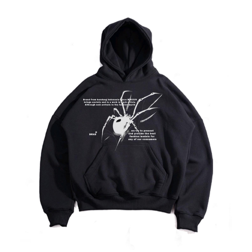 Jual Dras Sweater Hoodie Boxy Oversize Spider Fleece Catton Tebal ...