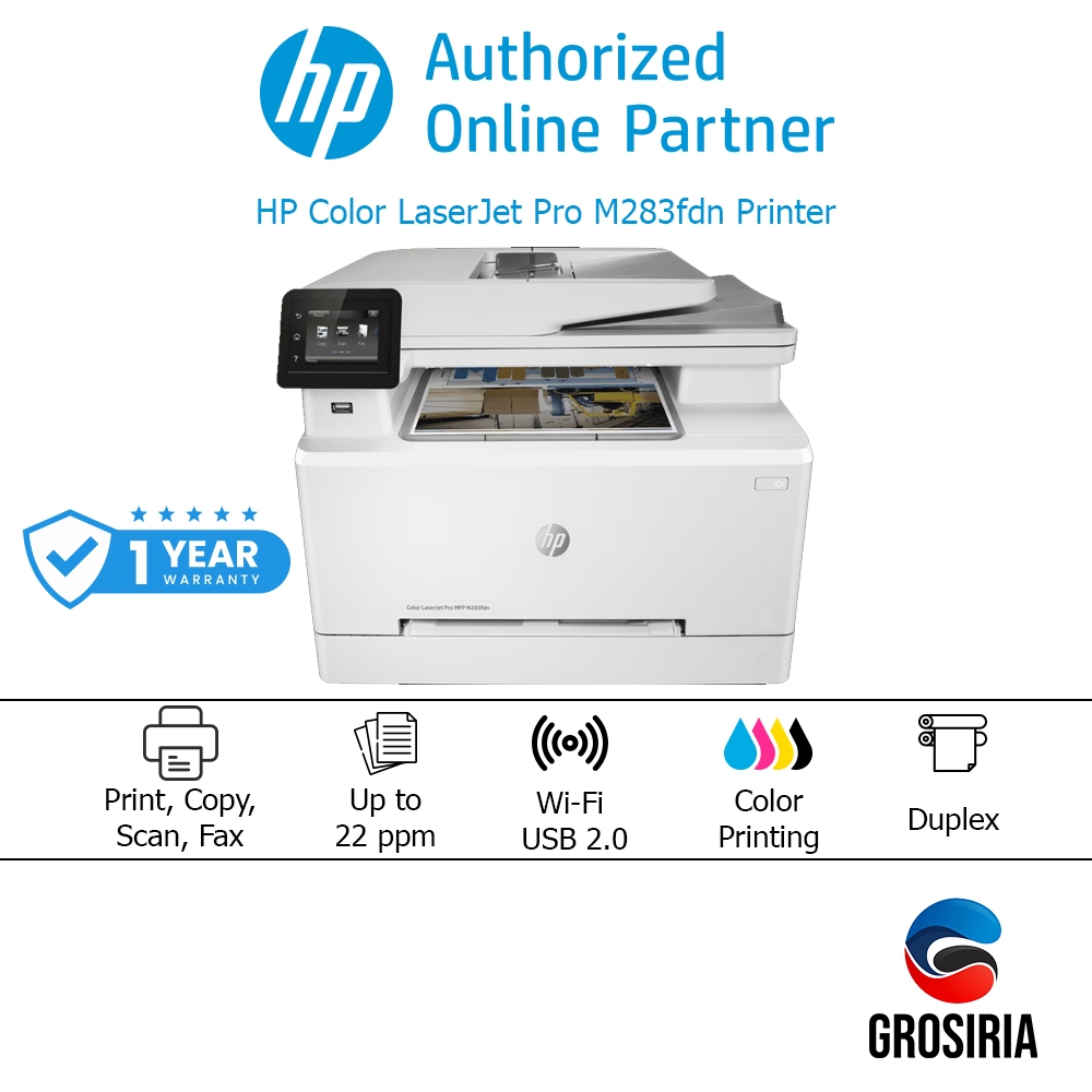 Jual HP Printer Laser Color Warna Multifungsi LaserJet Pro MFP M283FDN ...