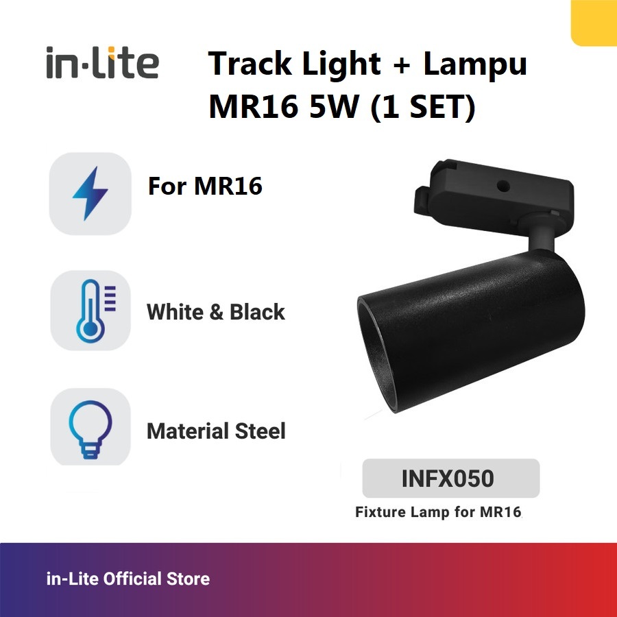 Jual Inlite Track Light + Lampu MR16 5W INFX050 Rumah Lampu Spotlight ...
