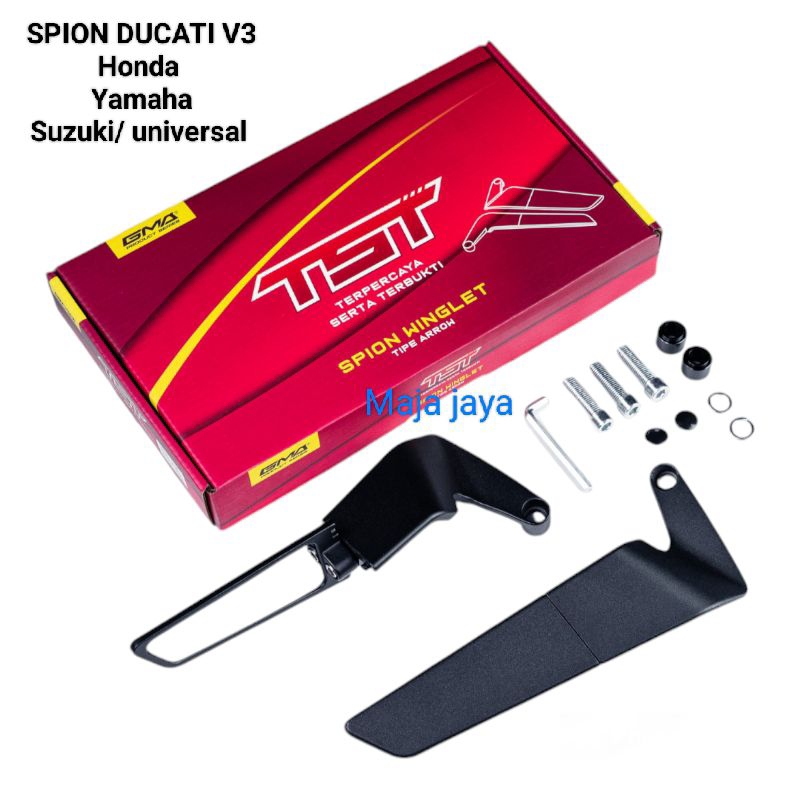 Jual Spion Winglet CNC V3 TST model Ducati kaca bening Vario 160 PCX ...
