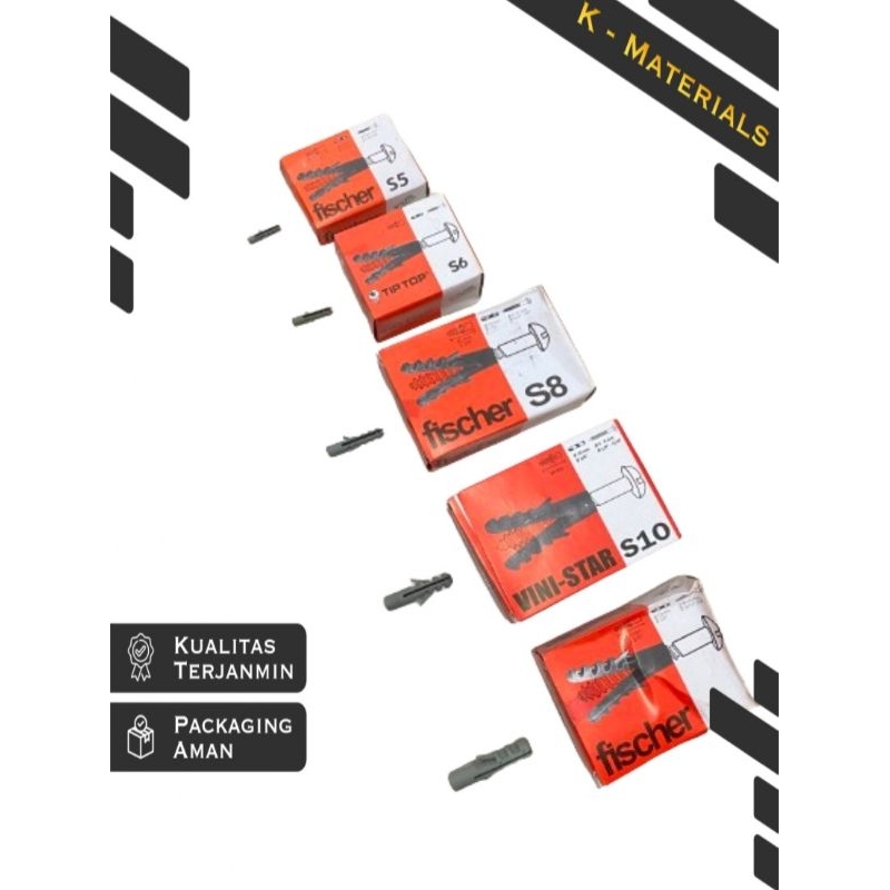 Jual FISCHER / PLASTIK TANAM BAUT SKRUP / ALAT PENGUNCI SEKRUP / ALAT PENGAIT SEKRUP TEMBOK PVC ...