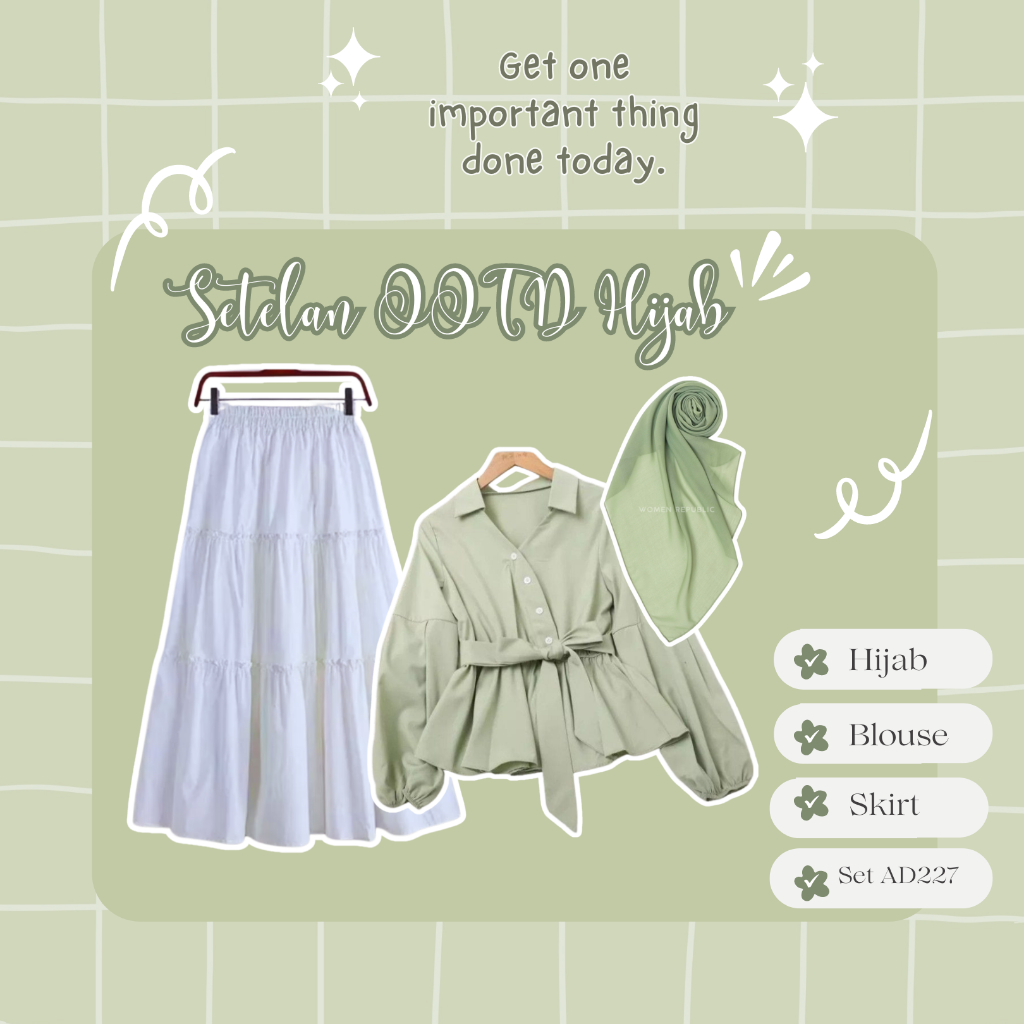 Jual One Set Wanita Korean Style One Set Hijab Kekinian Terbaru Buat ...