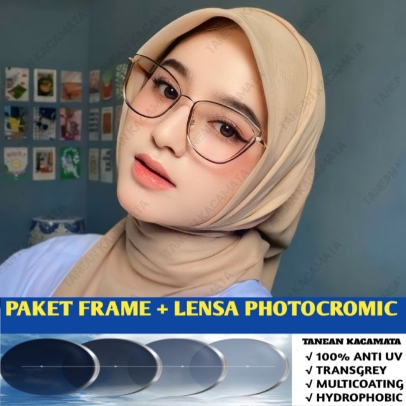 Jual {BEST SELLER} KACAMATA MINUS FRAME WANITA 95290 FREE LENSA ANTI ...