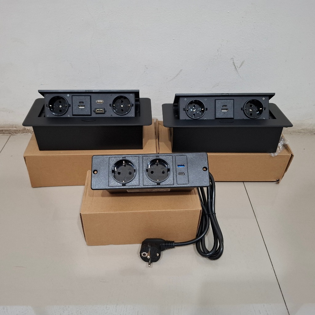 Jual STOPKONTAK TANAM DENGAN KABEL MEJA KANTOR STOP KONTAK USB DAN ...