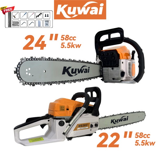 Jual Mesin Potong Kayu 58CC Mesin sinso senso Chainsaw 2Tak 22''24inch Gergaji Potong Pohon Kayu ...
