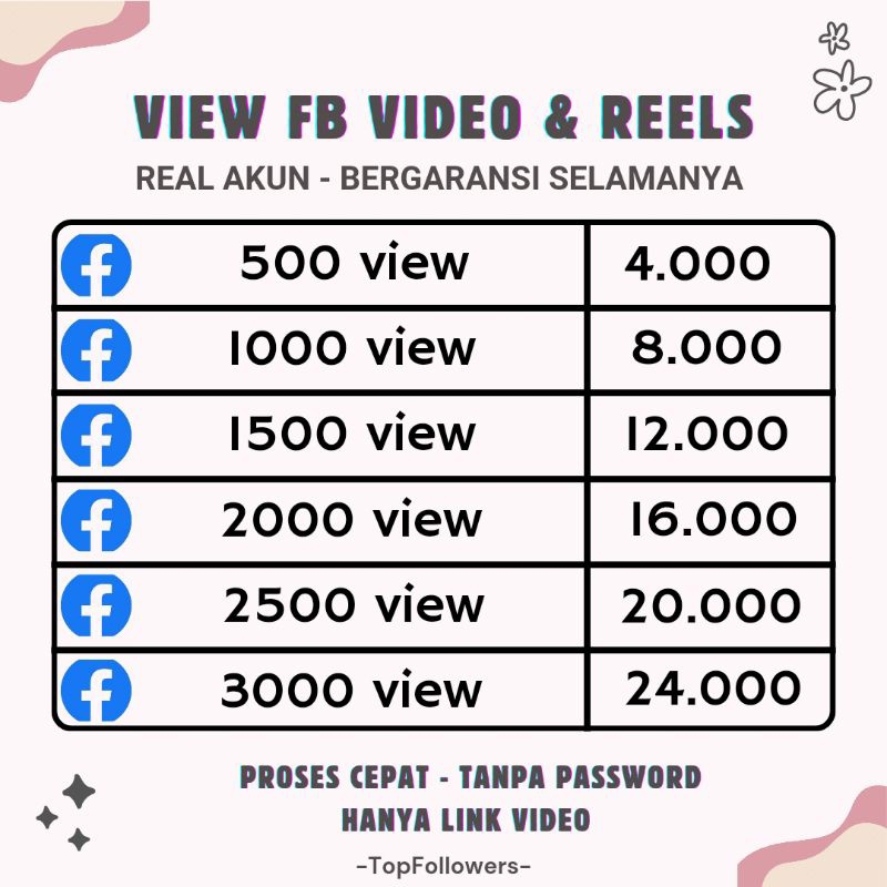 Jual VIEW 𝗙𝗮𝗰𝗲𝗯𝗼𝗼𝗸 PRO || VIDEO / REELS AMAN PERMANEN BERGARANSI LOLOS ...