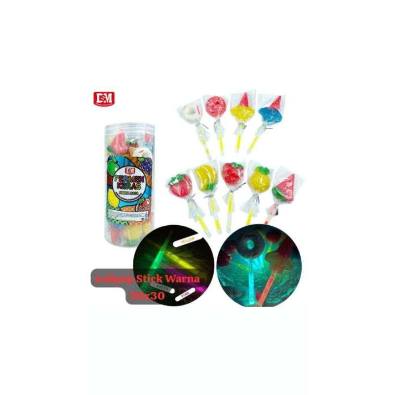Jual DSM PERMEN LOLI GUMMY STICK WARNA BISA MENYALA ISI 30 | Shopee ...
