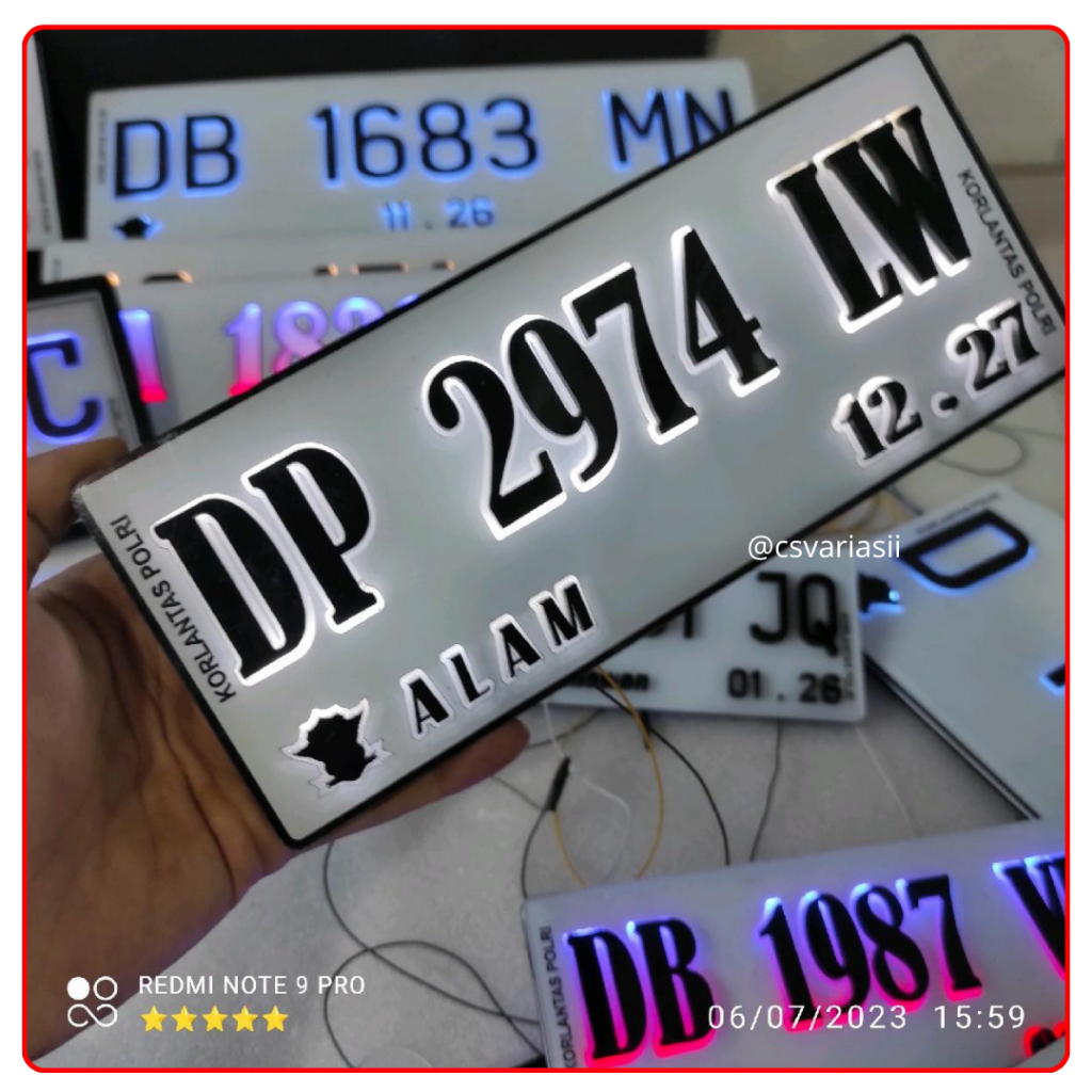 Jual Plat Nomor Timbul LED Satuan Sepeda Motor Baut (Satuan) | Shopee ...
