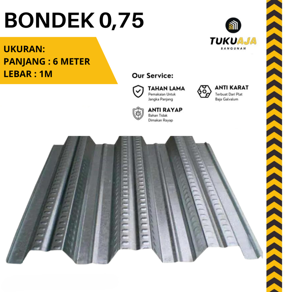 Jual Bondek Floordeck 0,75 Bondeck Bondex Cor Bondek 6 Meter (Harga Per ...