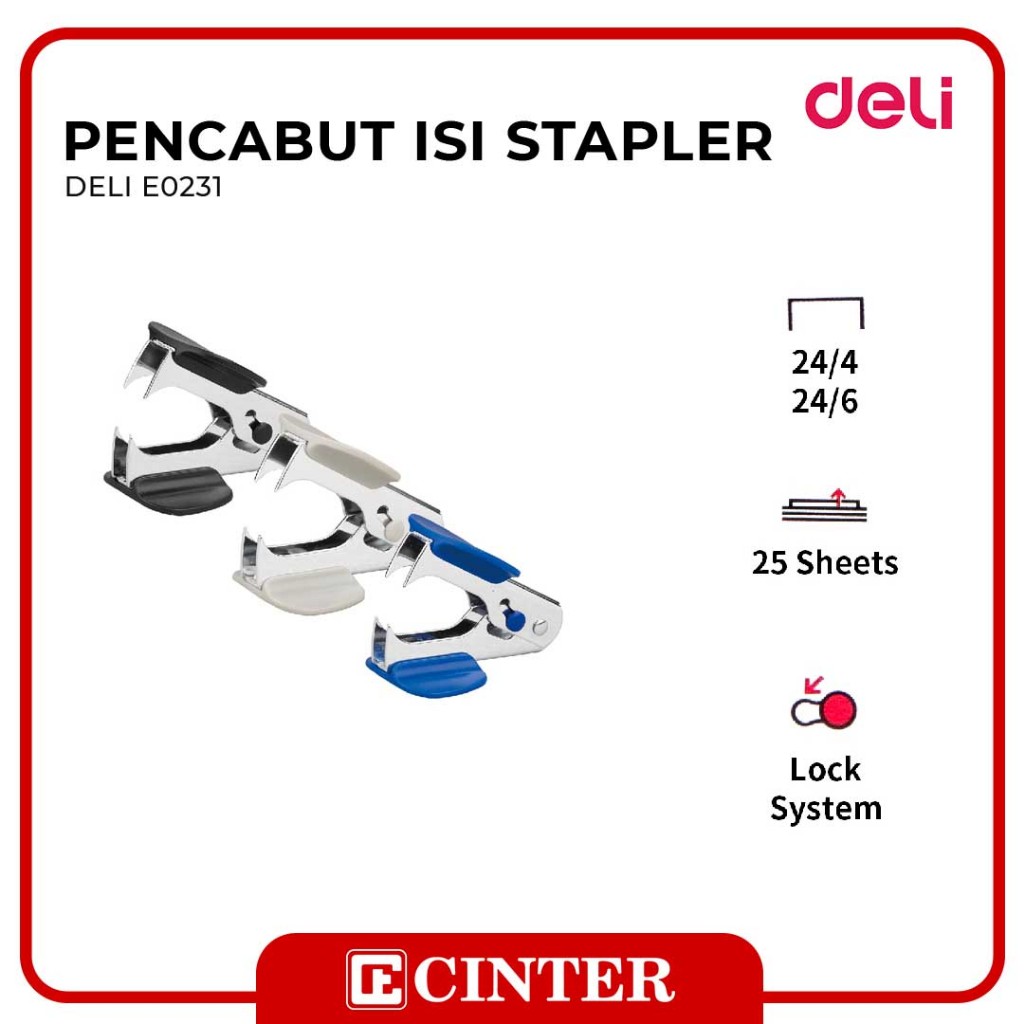 Jual DELI - PELEPAS ANAK HEKTER / PENCABUT ISI STAPLER / REMOVER ...