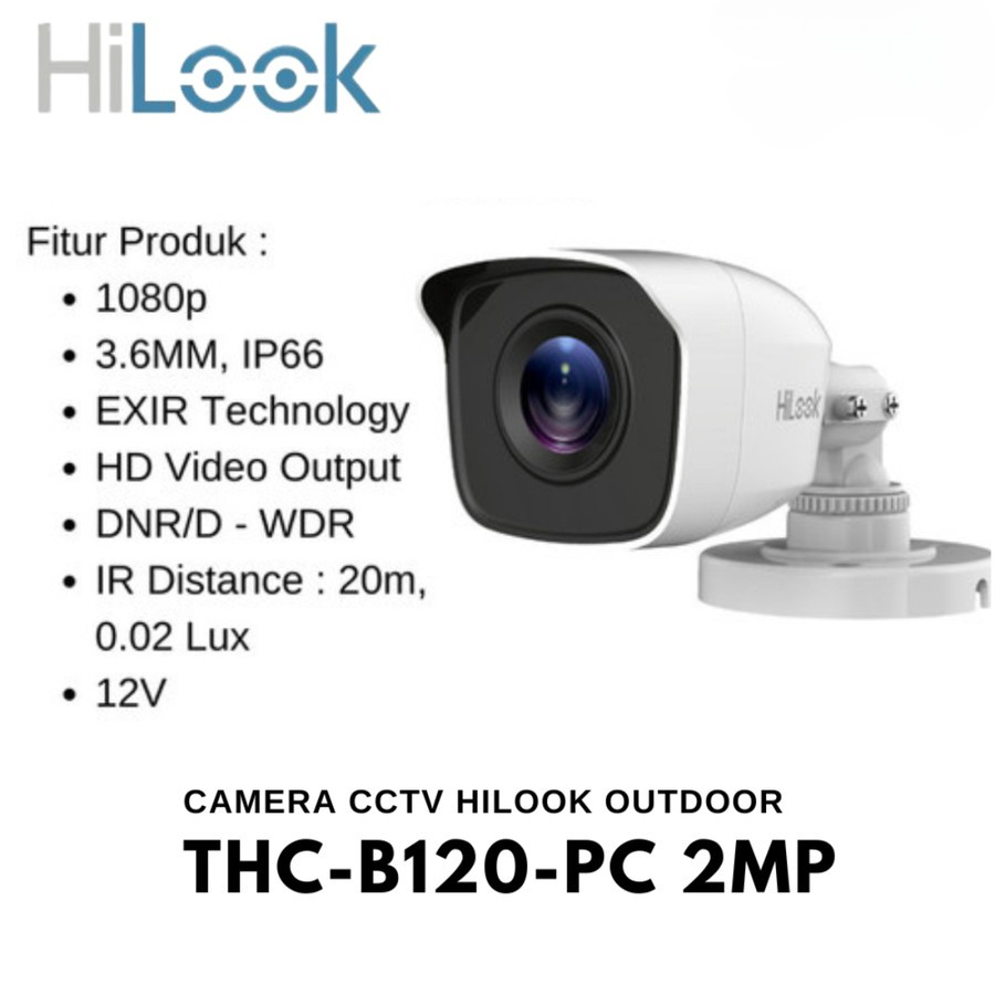 Jual Kamera CCTV HiLook 2mp B120 PC - Camera Hilook THC-B120-PC 2MP Outdoor 4in1 - Original ...