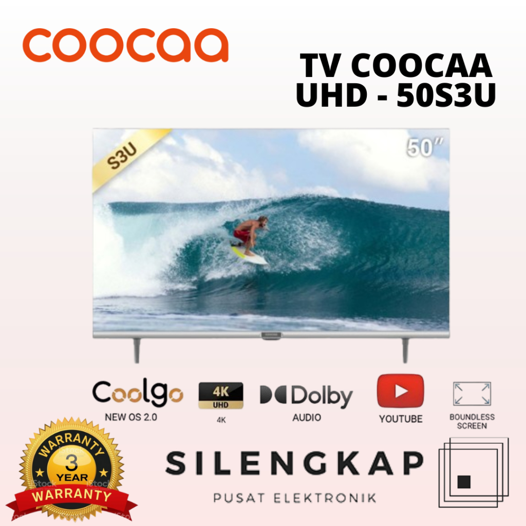 Jual LED Smart TV 50 Inch COOCAA 50S3U UHD 4K 50S3U 4K ULTRA HD Hitam Cooca | Shopee Indonesia
