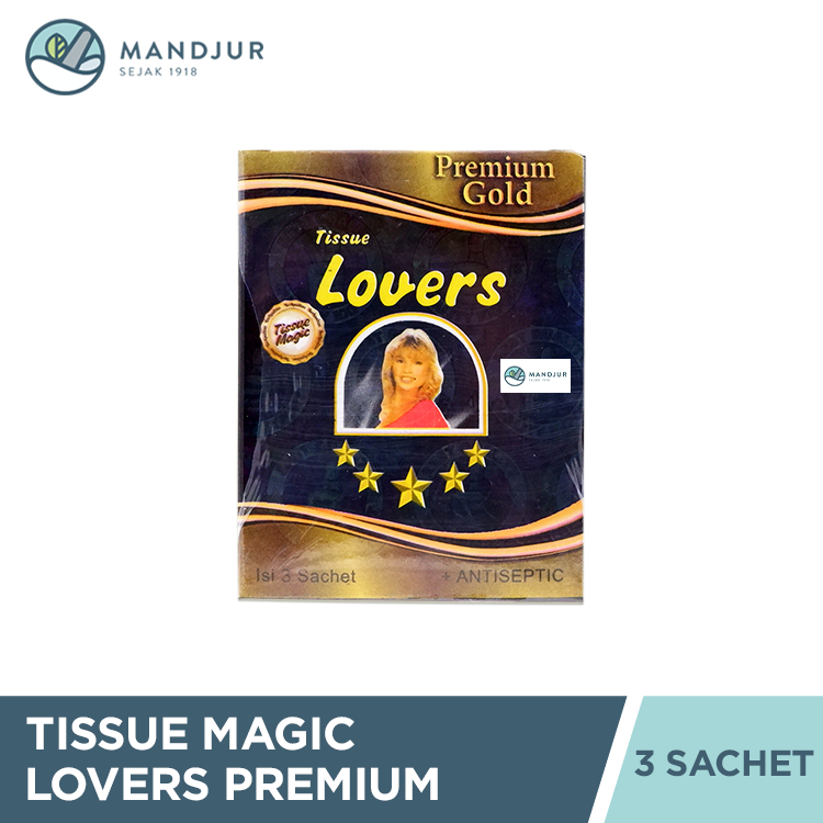 Jual Tissue Lovers Premium Gold Isi 3 Sachet - Tisu Magic Antiseptik ...