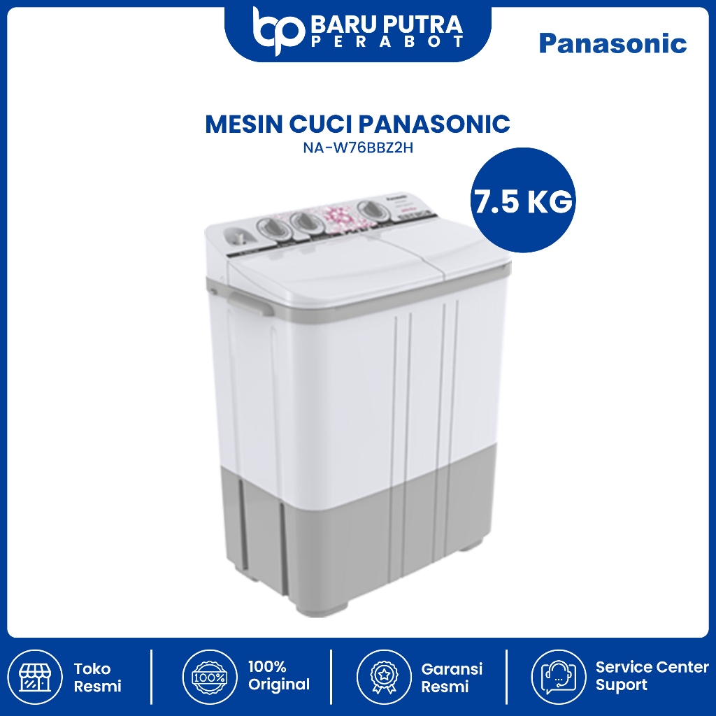 Jual Panasonic NA-W76BBZ2H Mesin Cuci | Washing Machine 2 Tabung | Twin ...