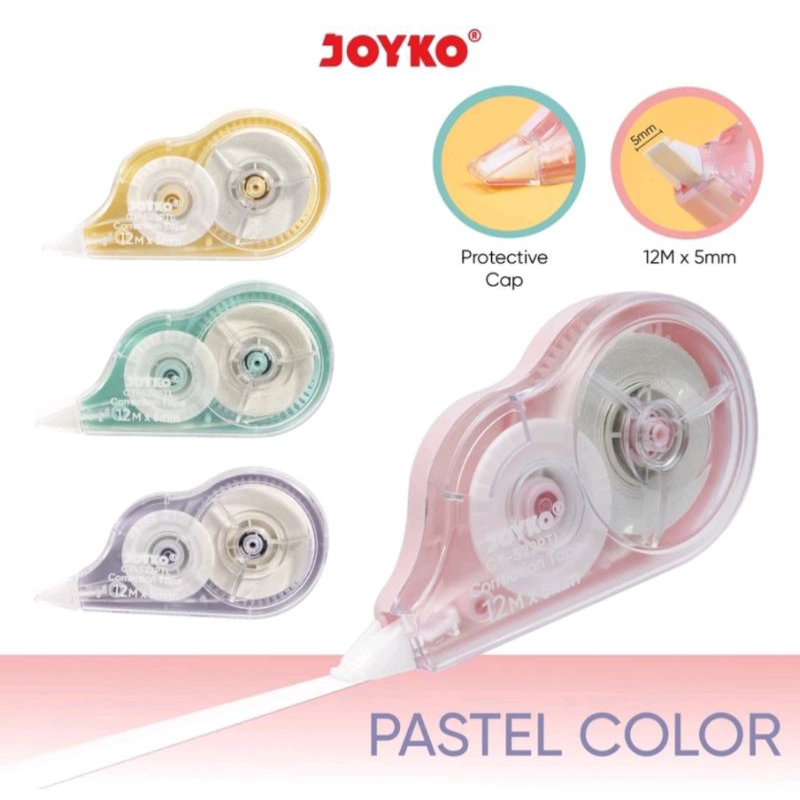Jual HSS-JOYKO CORRECTION TAPE CT-522 PTL WARNA PASTEL TIP X WARNA ...