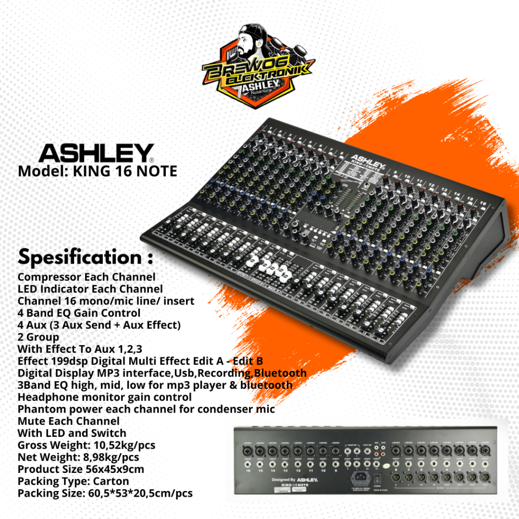 Jual ORIGINAL BREWOG ASHLEY KING 16 NOTE MIXER | Shopee Indonesia