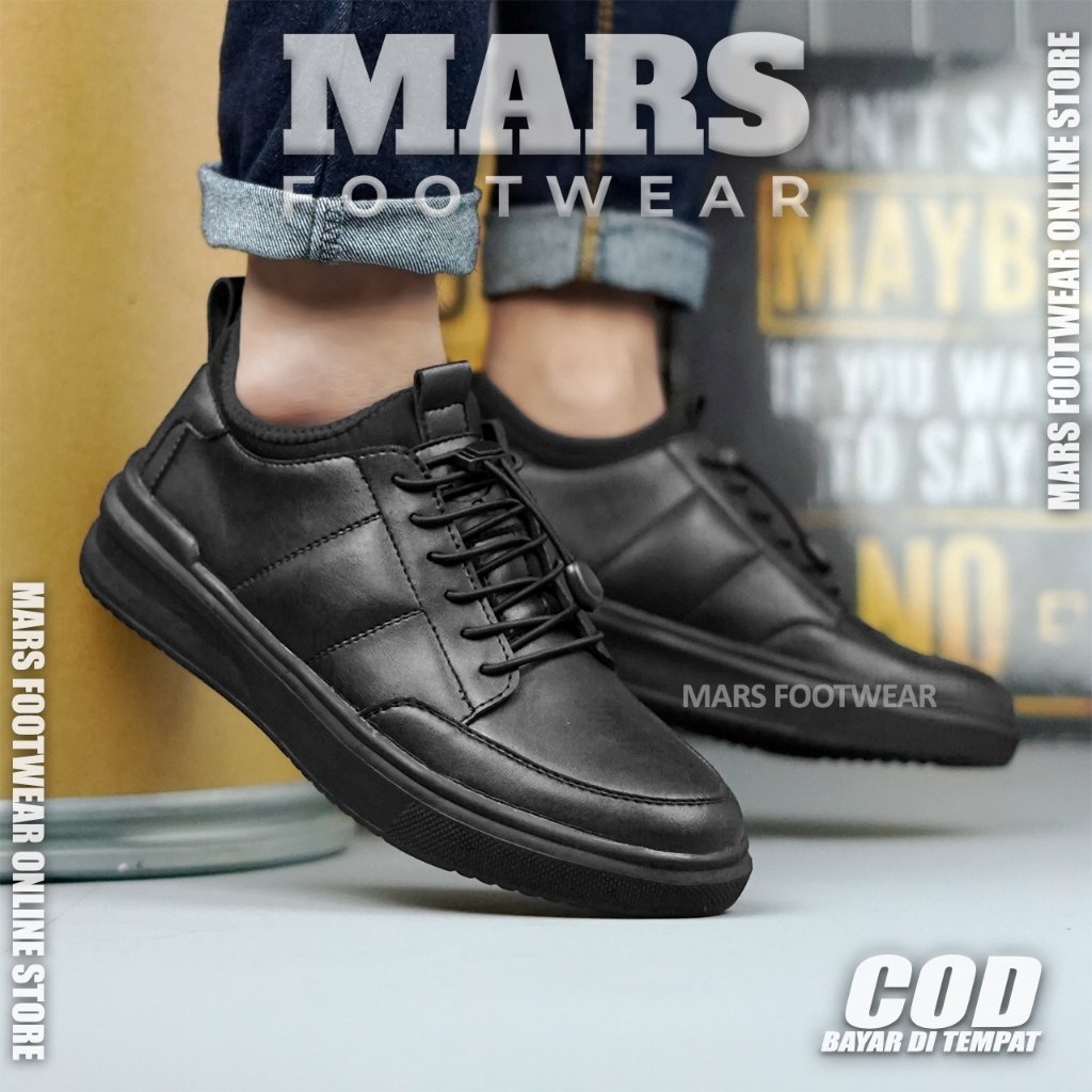 Jual MARS CEDRIC Sepatu Sneakers Kasual Hitam Pria Sekolah Kuliah ...