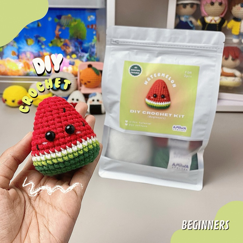 Jual [PEMULA] DIY Crochet Kit Watermelon by Amiwa Crochet - Paket ...