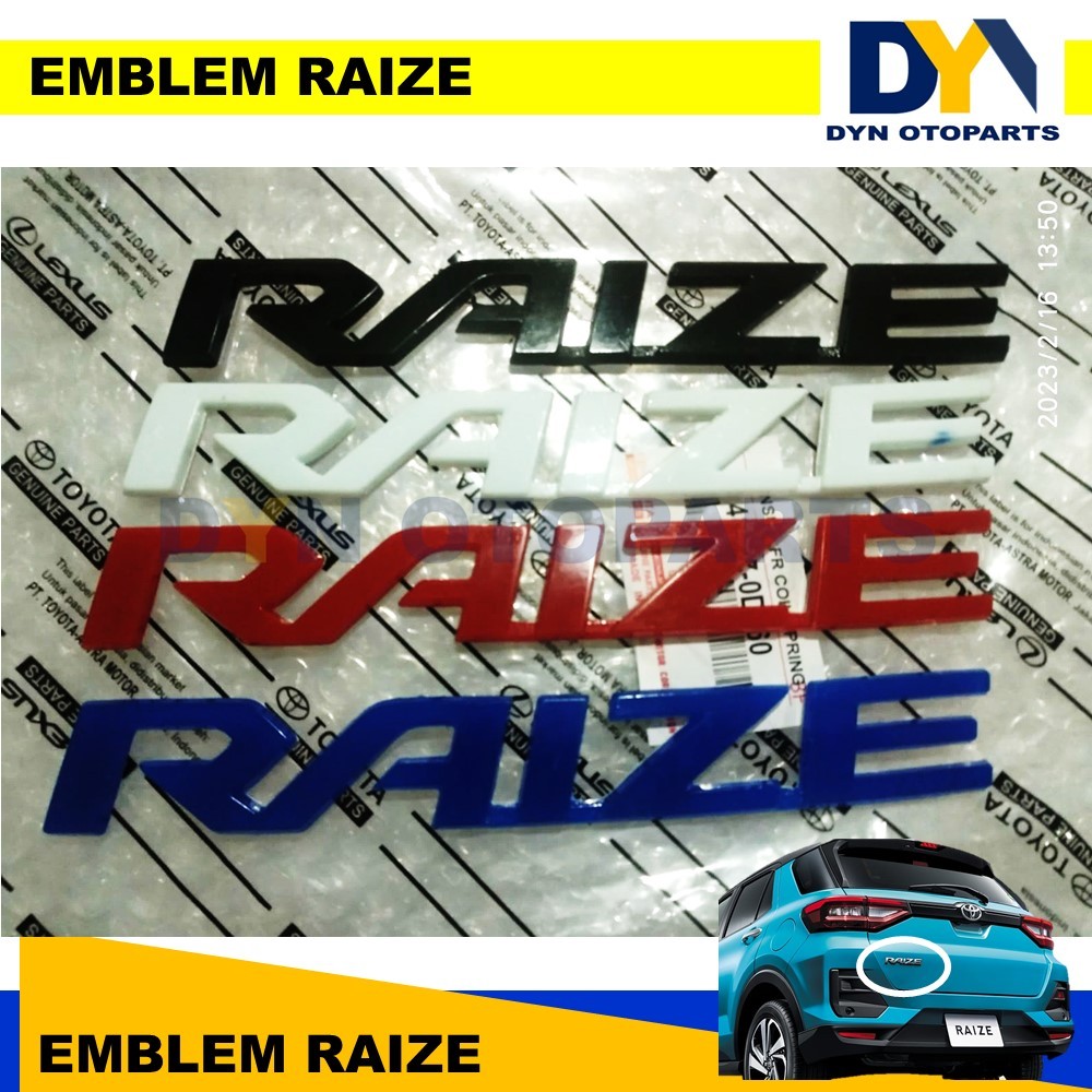 Jual DYN61 - TOYOTA RAIZE, Emblem, Tulisan, Sticker, Logo Raize ...