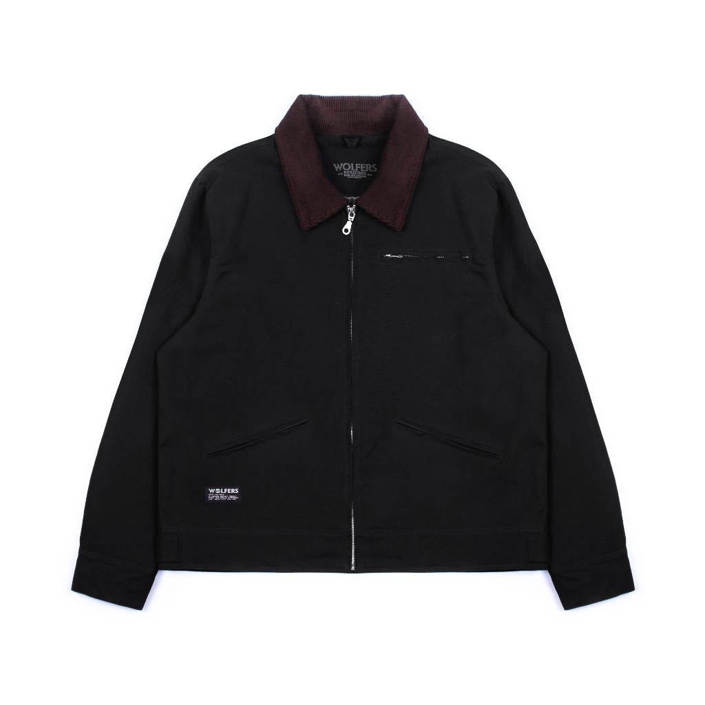 Jual Wolfers Industries - Jaket Boxy Pria Work Plain Canvas Hitam ...