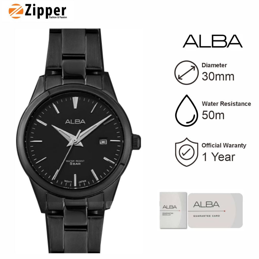 Jual 10.10 Jam Tangan Wanita ALBA AH7AG1 Quartz Strap Rantai Stainless ...