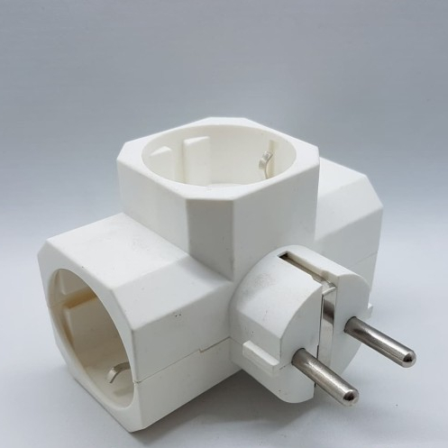 Jual Broco Tee Steker Arde Cabang 3 Stop Kontak Listrik Putih 10A-250V ...