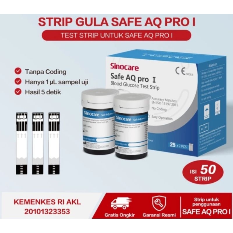 Jual Sinocare Safe AQ Pro I - Strip Cek Uji Gula Darah AQ Pro 1 ...