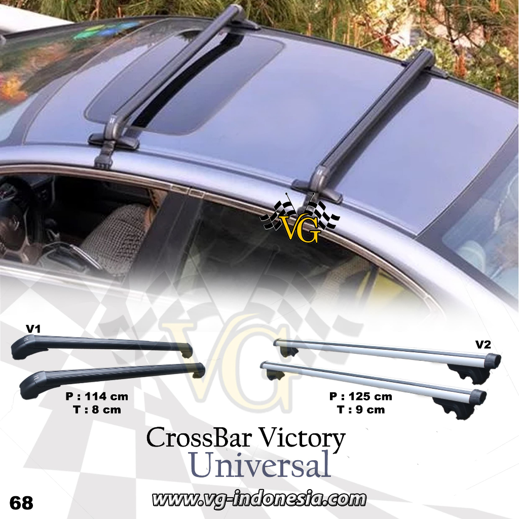Jual Universal Crossbar Cross Bar Penopang Roofbox Roofrack Jepit Body ...